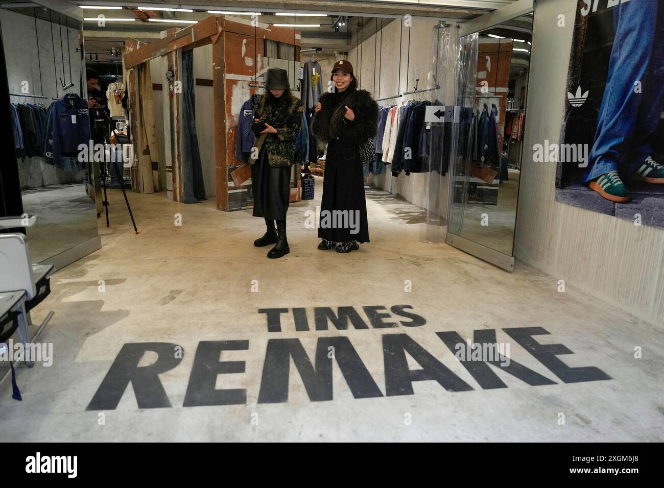 Customers visit a store for Times Remake, a Shanghai-based brand that ...