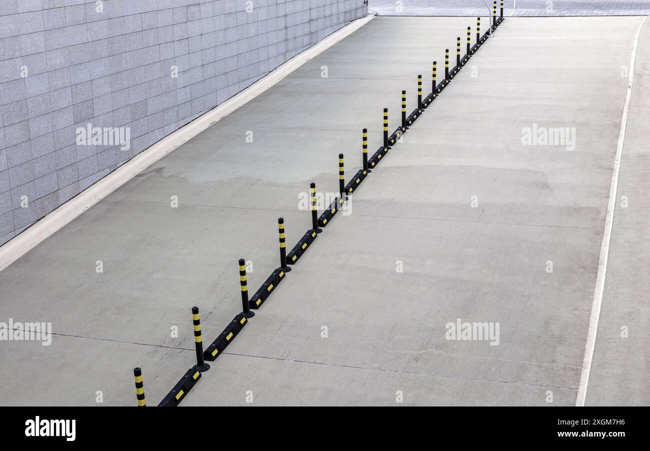 road to the underground parking lot. entrance and exit for parking ...