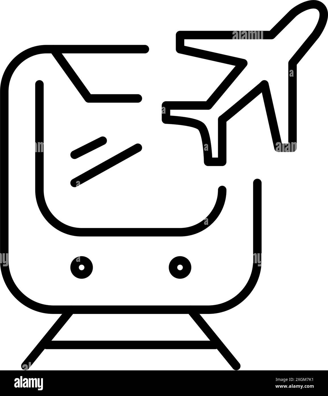 Subway train and plane. Airport transit. Efficient commuting for ...