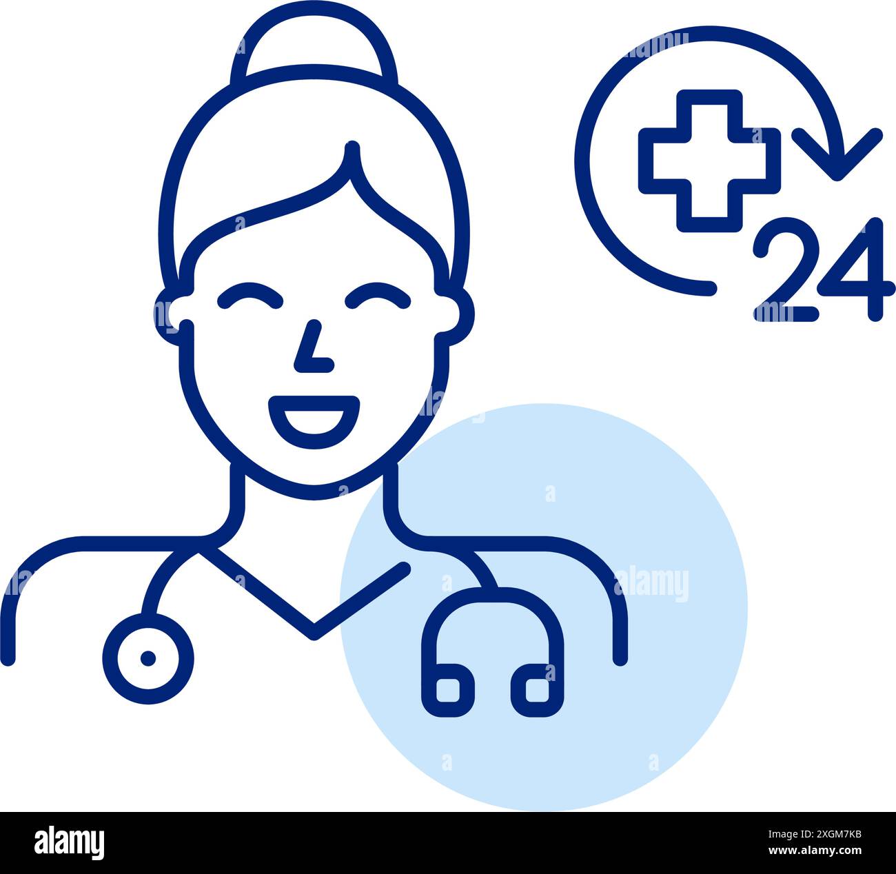 General practitioner female doctor with stethoscope and qr code ...