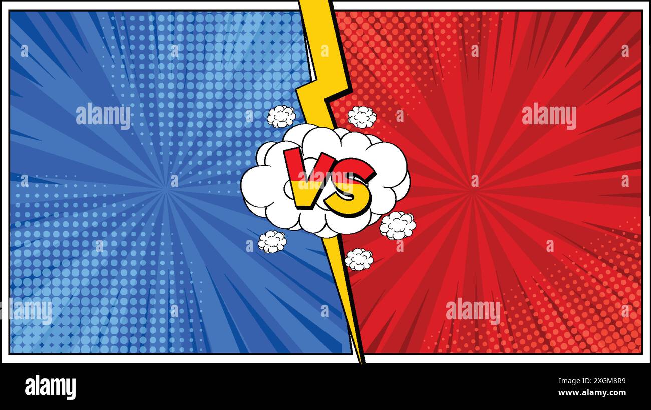 Comic-style versus illustration with lightning bolt Stock Vector Image ...