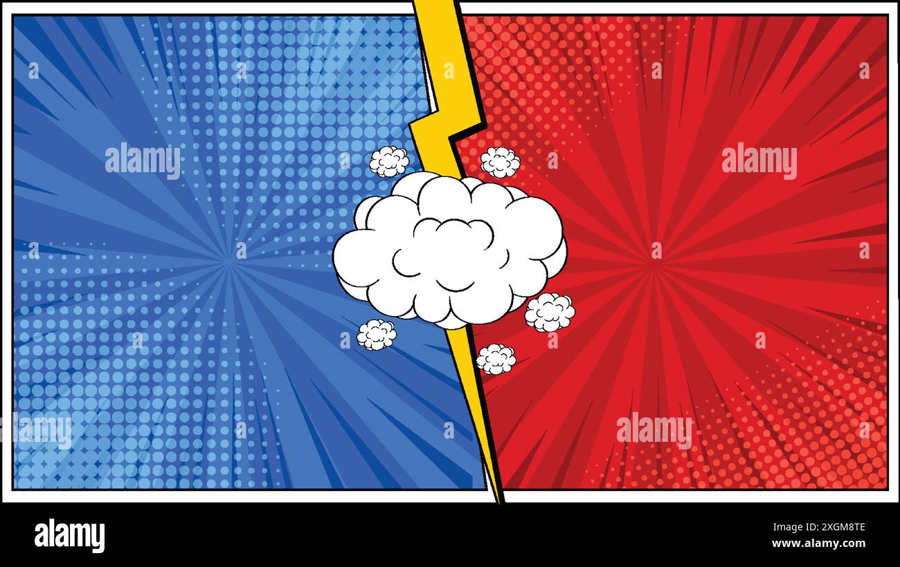 Blue and red superhero comic clash Stock Vector Image & Art - Alamy