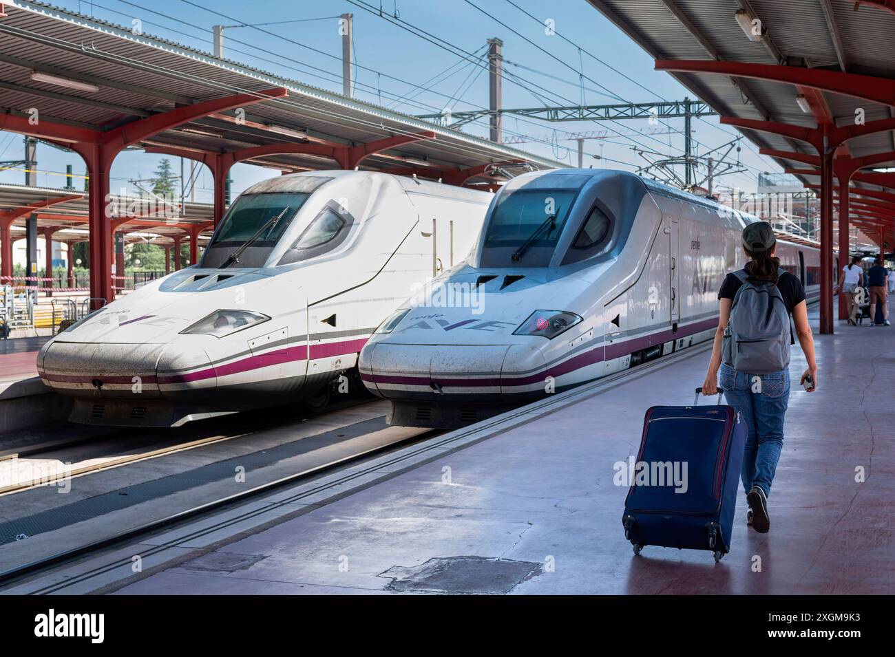 Madrid, Spain. 08th July, 2024. A passenger walks past high-speed ...