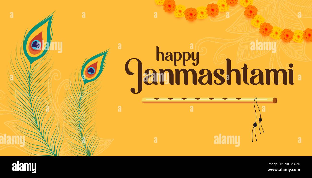 Happy janmashtami vector vectors hi-res stock photography and images ...