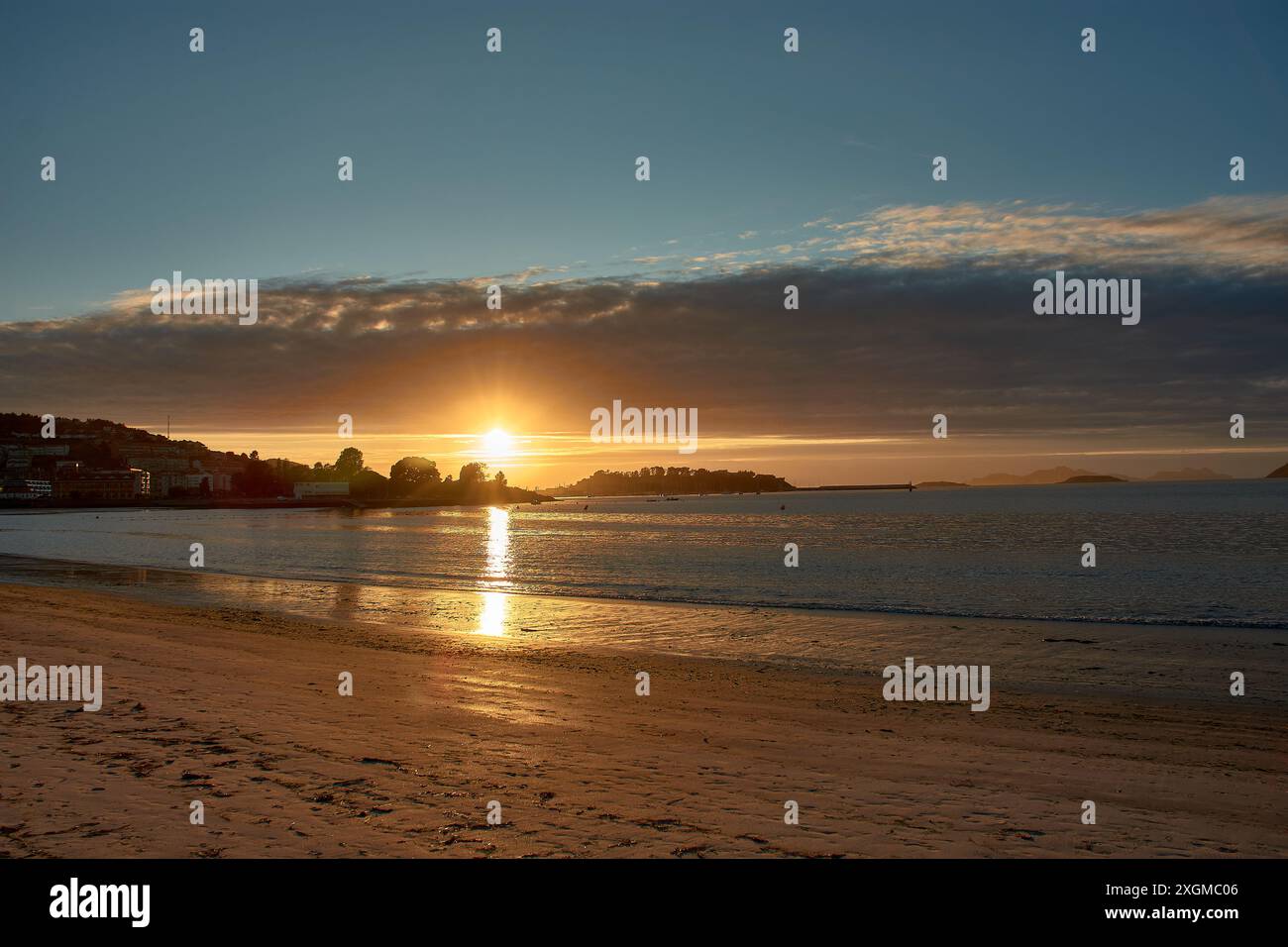 Serene beauty of a sunset at Ladeira Beach in Sabaris. Soft clouds ...