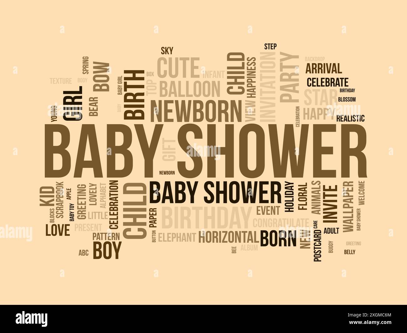 Baby Shower wordcloud template. Newborn baby greeting concept vector ...