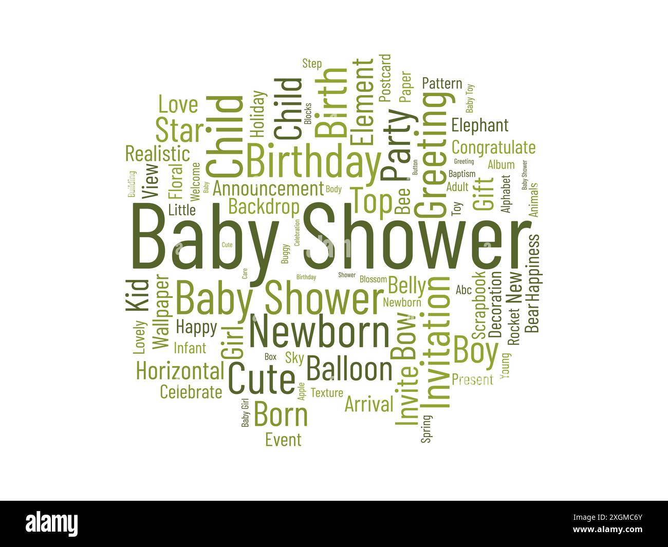 Baby Shower wordcloud template. Newborn baby greeting concept vector ...