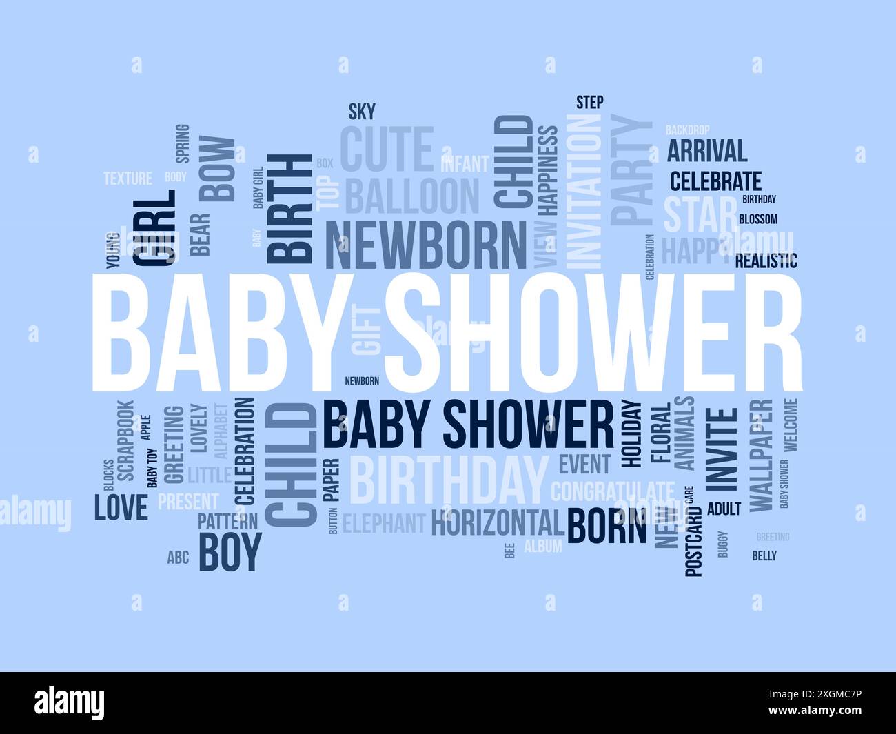 Baby Shower wordcloud template. Newborn baby greeting concept vector ...