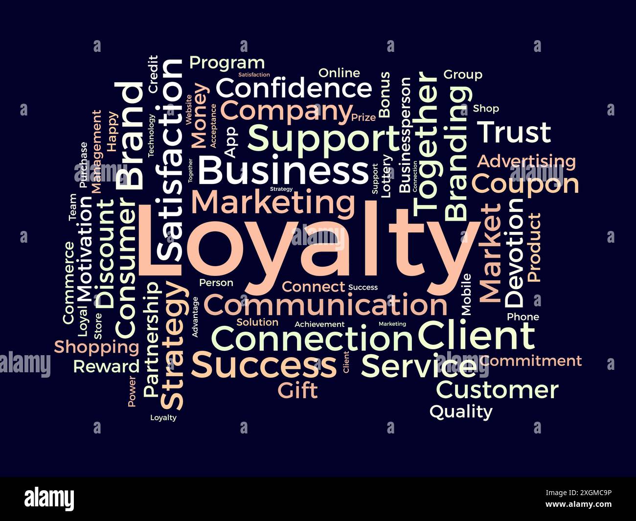 Loyalty wordcloud template. Progress management concept vector ...
