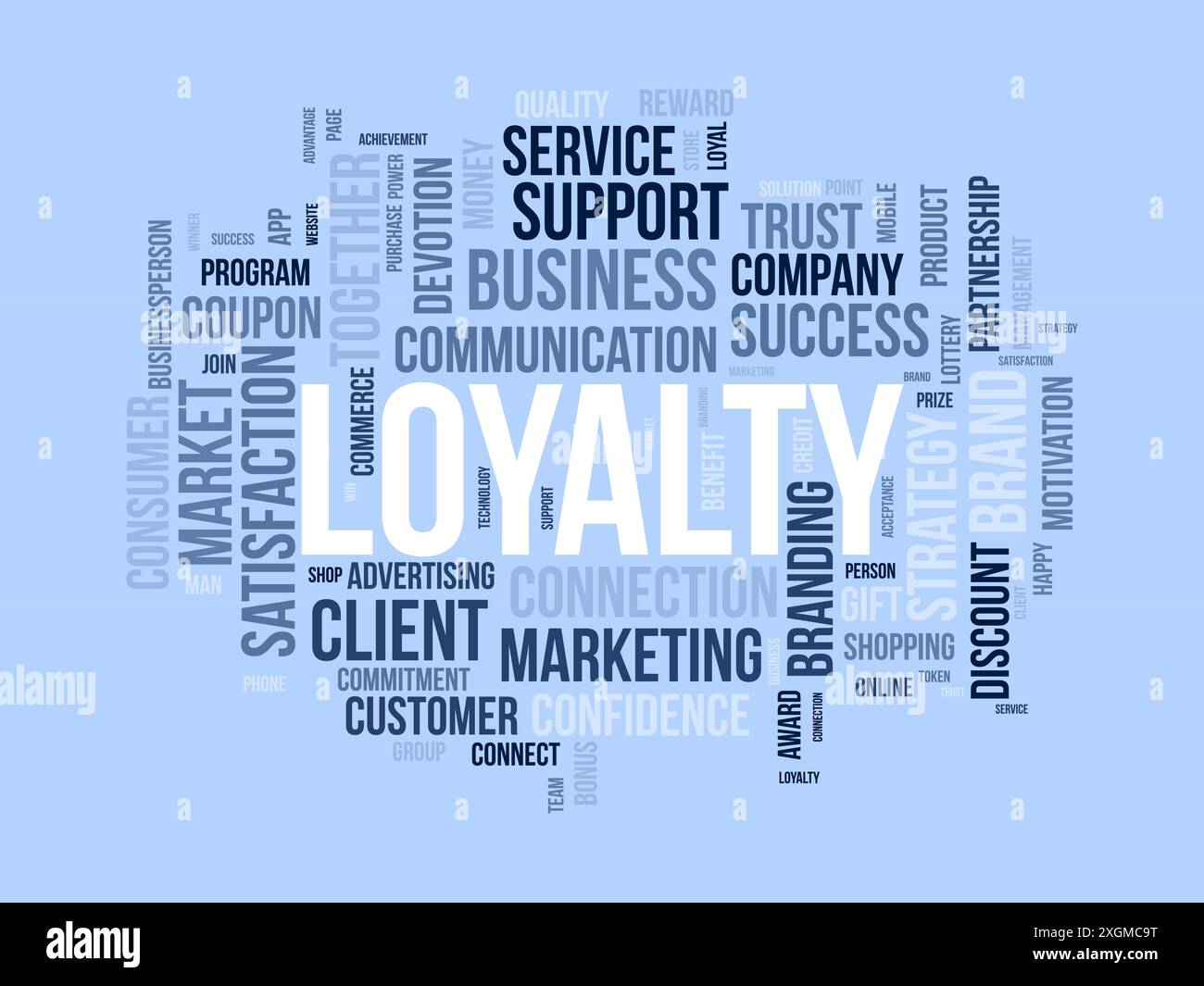 Loyalty wordcloud template. Progress management concept vector ...