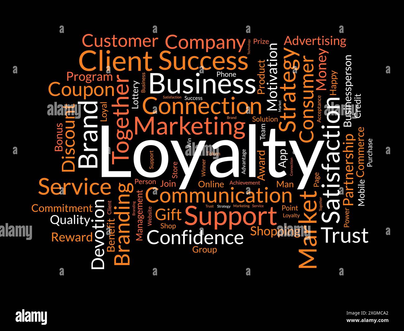 Loyalty wordcloud template. Progress management concept vector ...