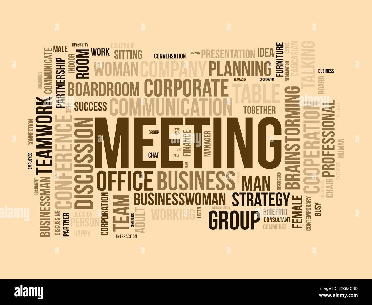 Meeting wordcloud template. Business concept vector background Stock ...