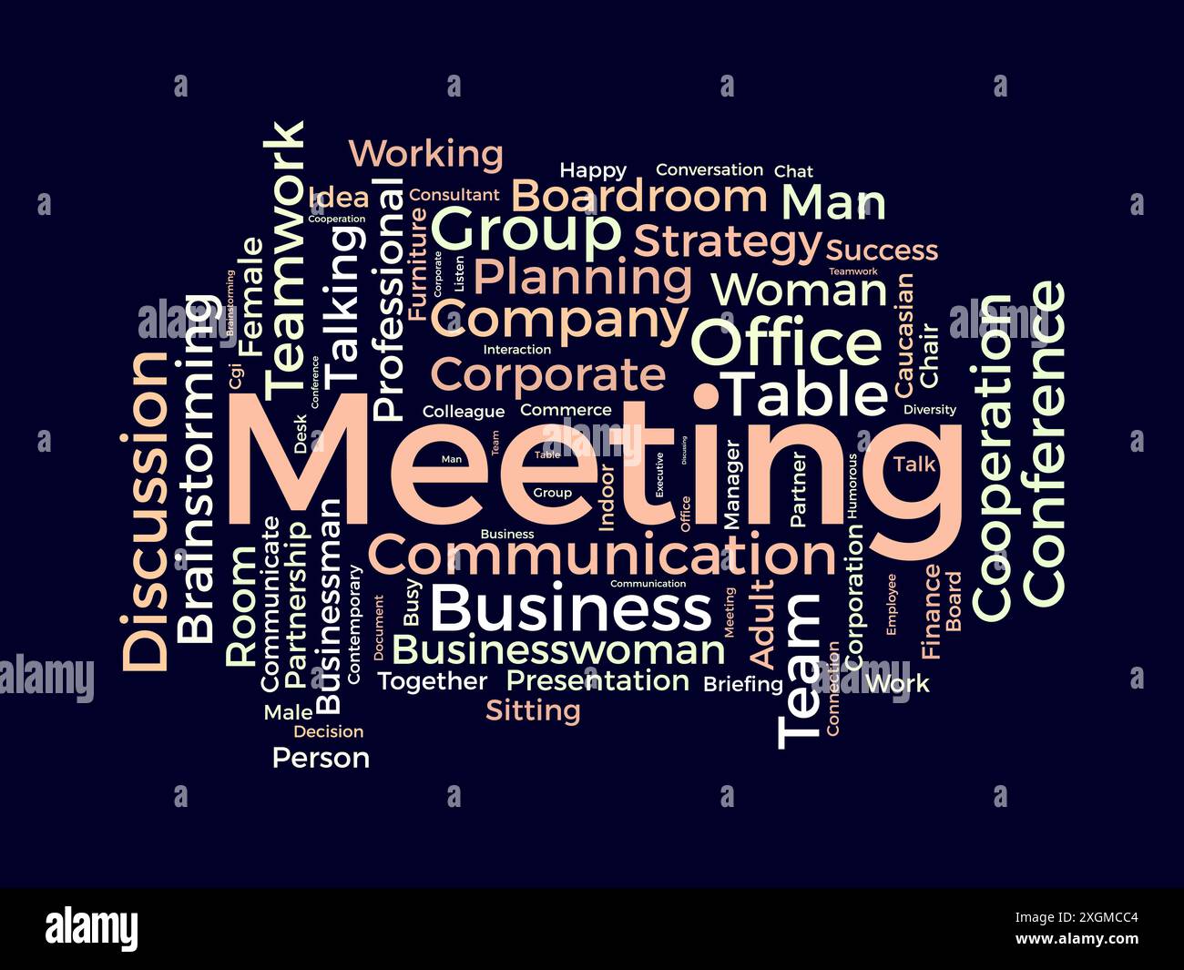 Meeting wordcloud template. Business concept vector background Stock ...