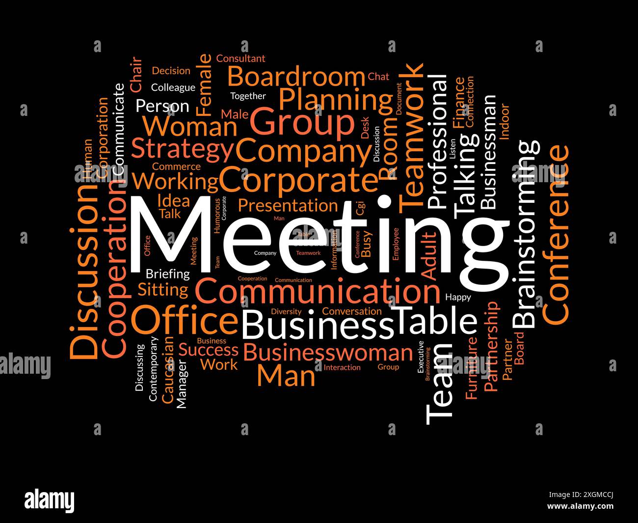 Meeting wordcloud template. Business concept vector background Stock ...