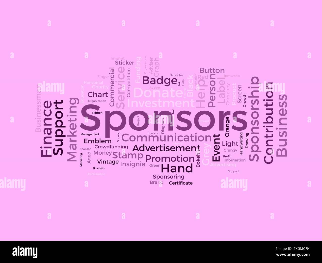 Sponsors wordcloud template. Advertisement concept vector background ...