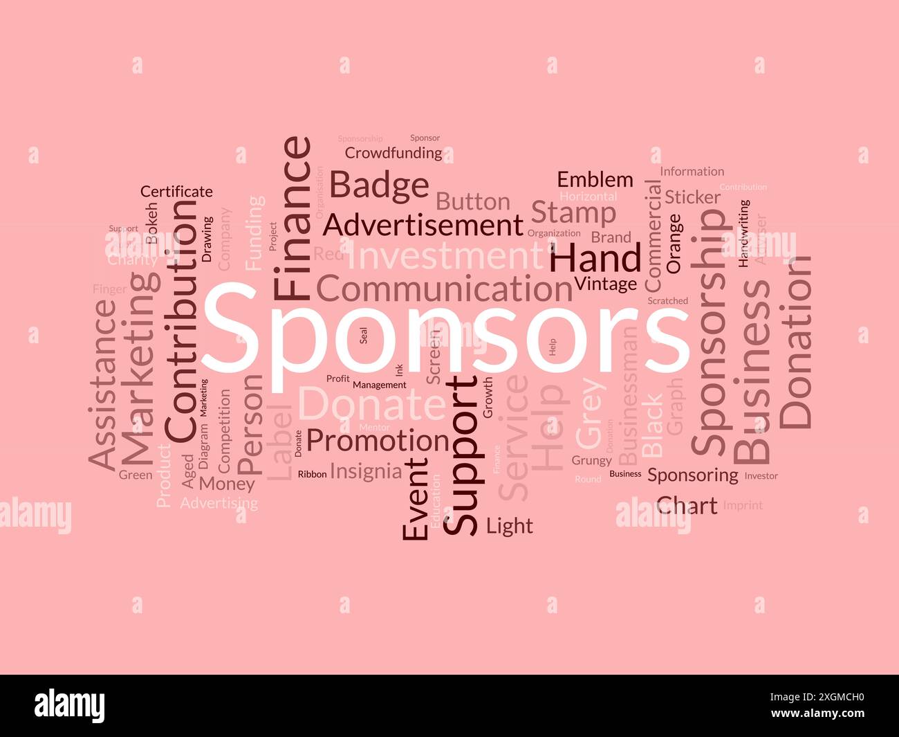 Sponsors wordcloud template. Advertisement concept vector background ...