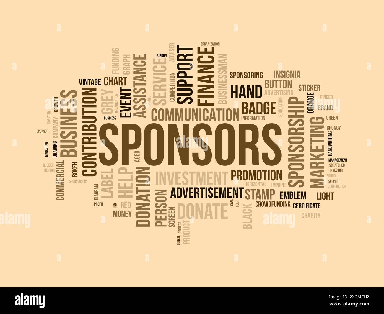Sponsors wordcloud template. Advertisement concept vector background ...