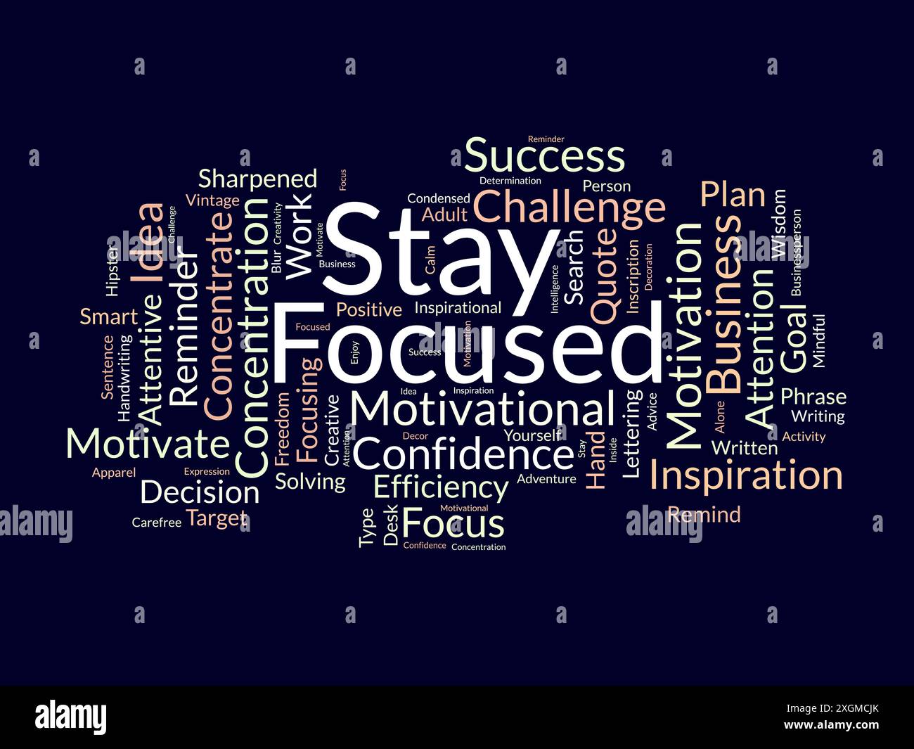 Stay Focused wordcloud template. Business concept vector background ...