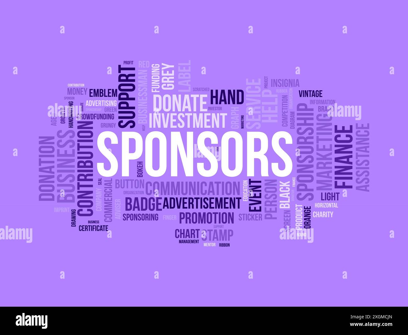 Sponsors wordcloud template. Advertisement concept vector background ...