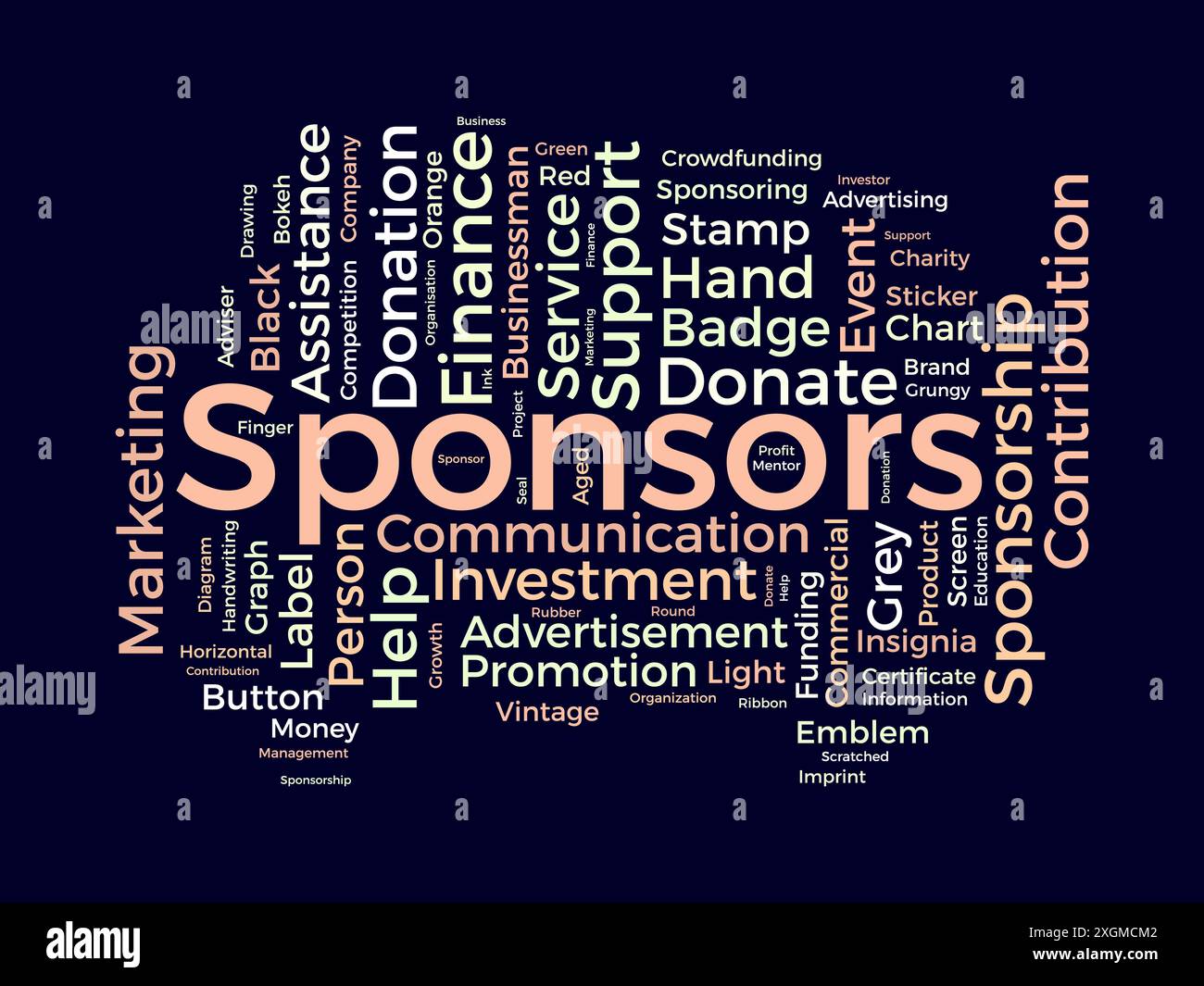 Sponsors wordcloud template. Advertisement concept vector background ...