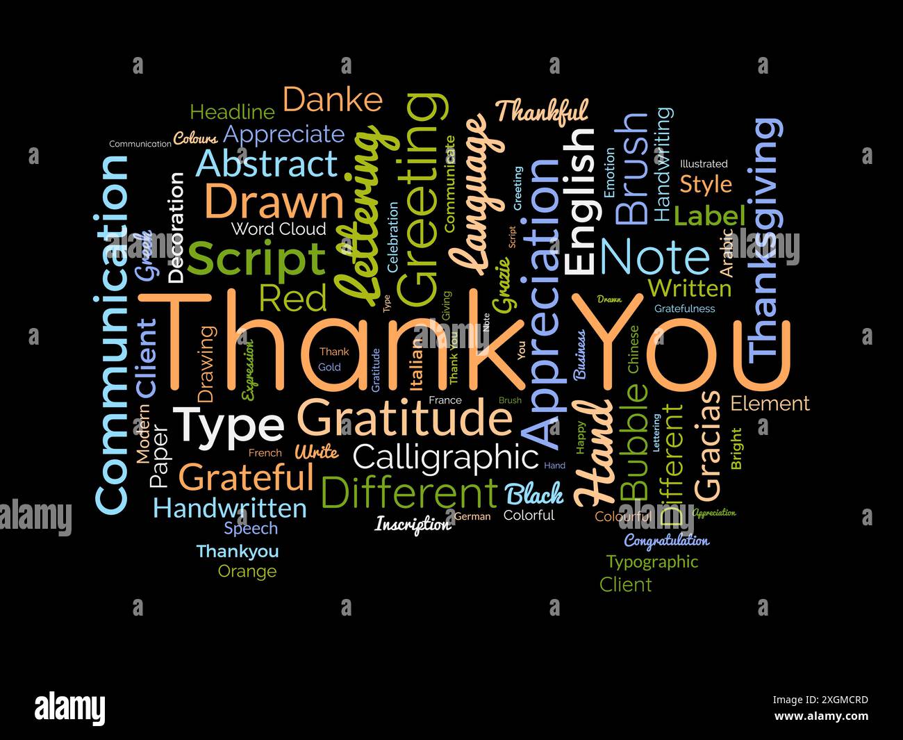 Thank You wordcloud template. Greeting concept vector background Stock ...