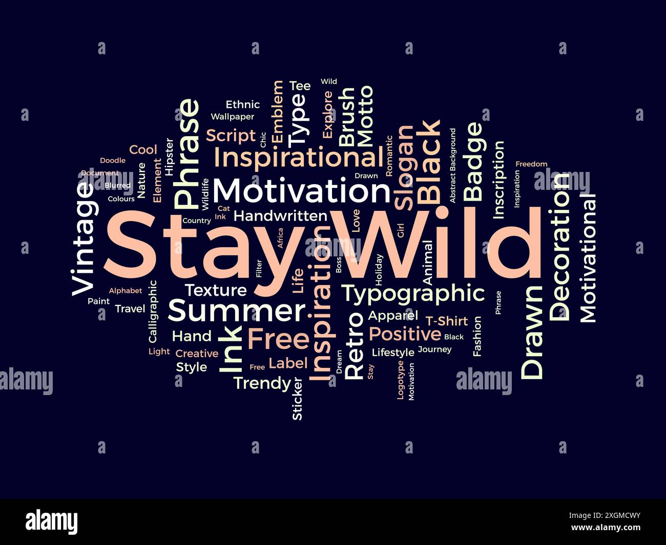 Stay Wild wordcloud template. WildLife concept vector background Stock ...