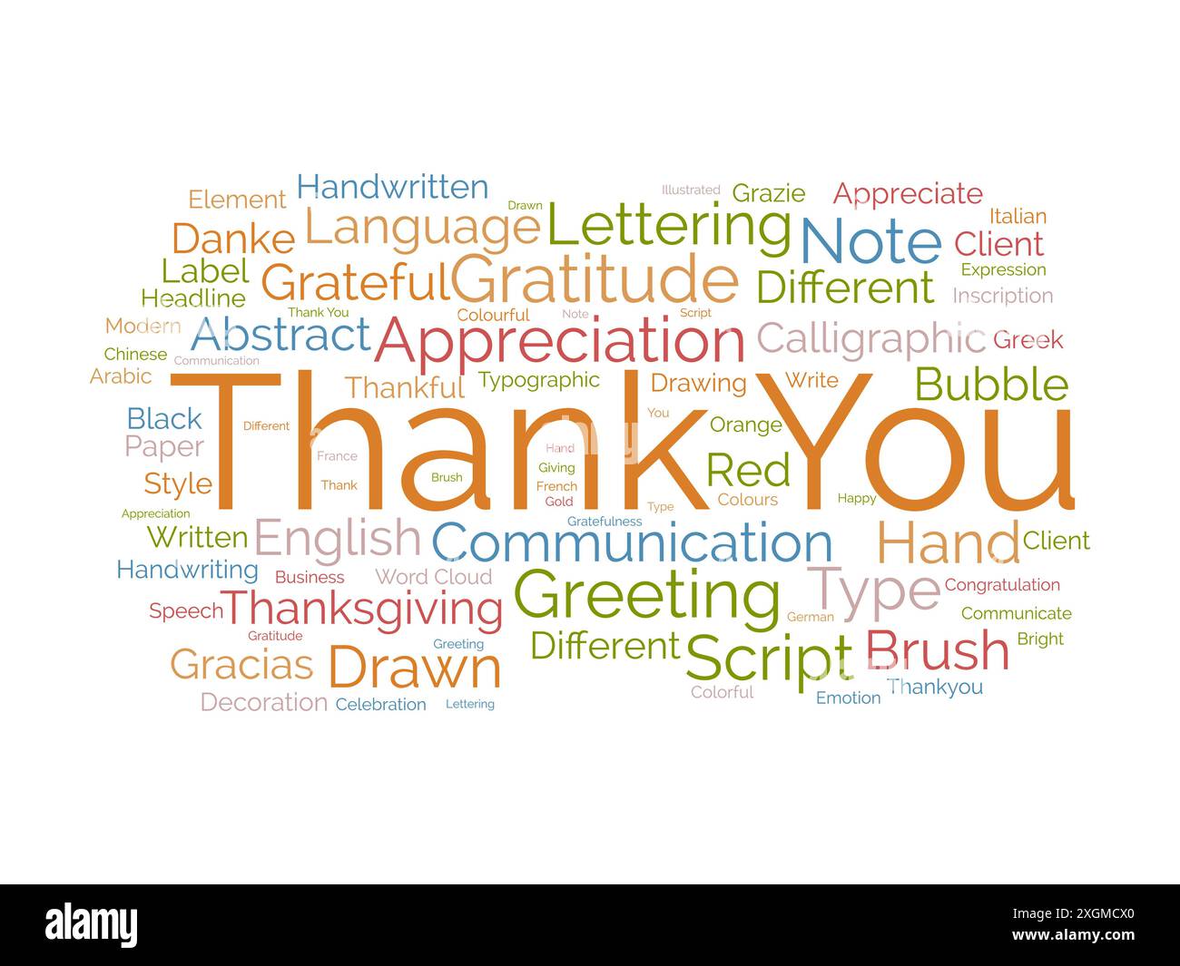Thank You wordcloud template. Greeting concept vector background Stock ...