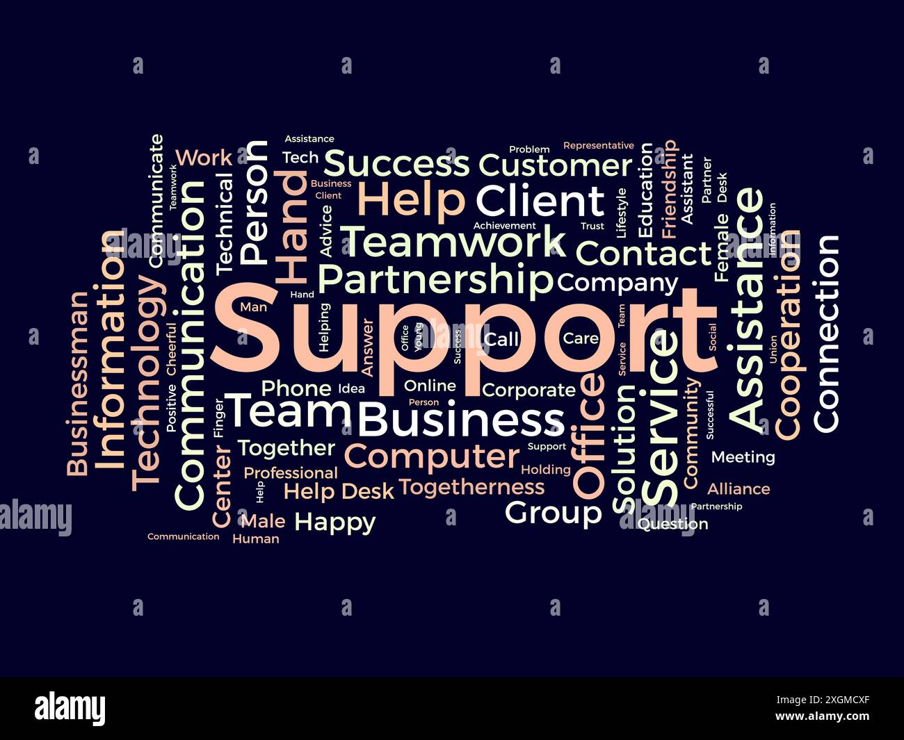 Support wordcloud template. Business concept vector background Stock ...