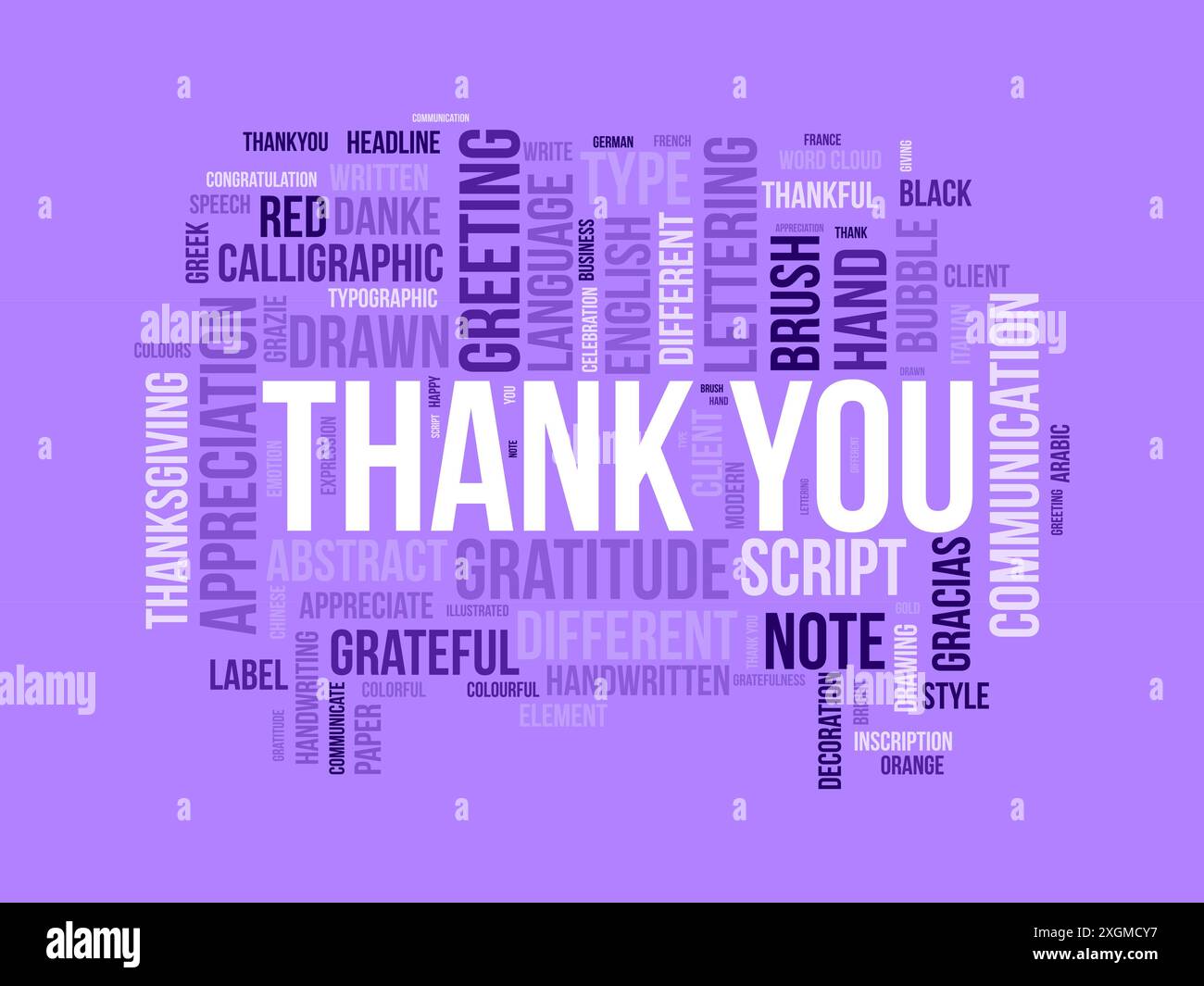Thank You wordcloud template. Greeting concept vector background Stock ...