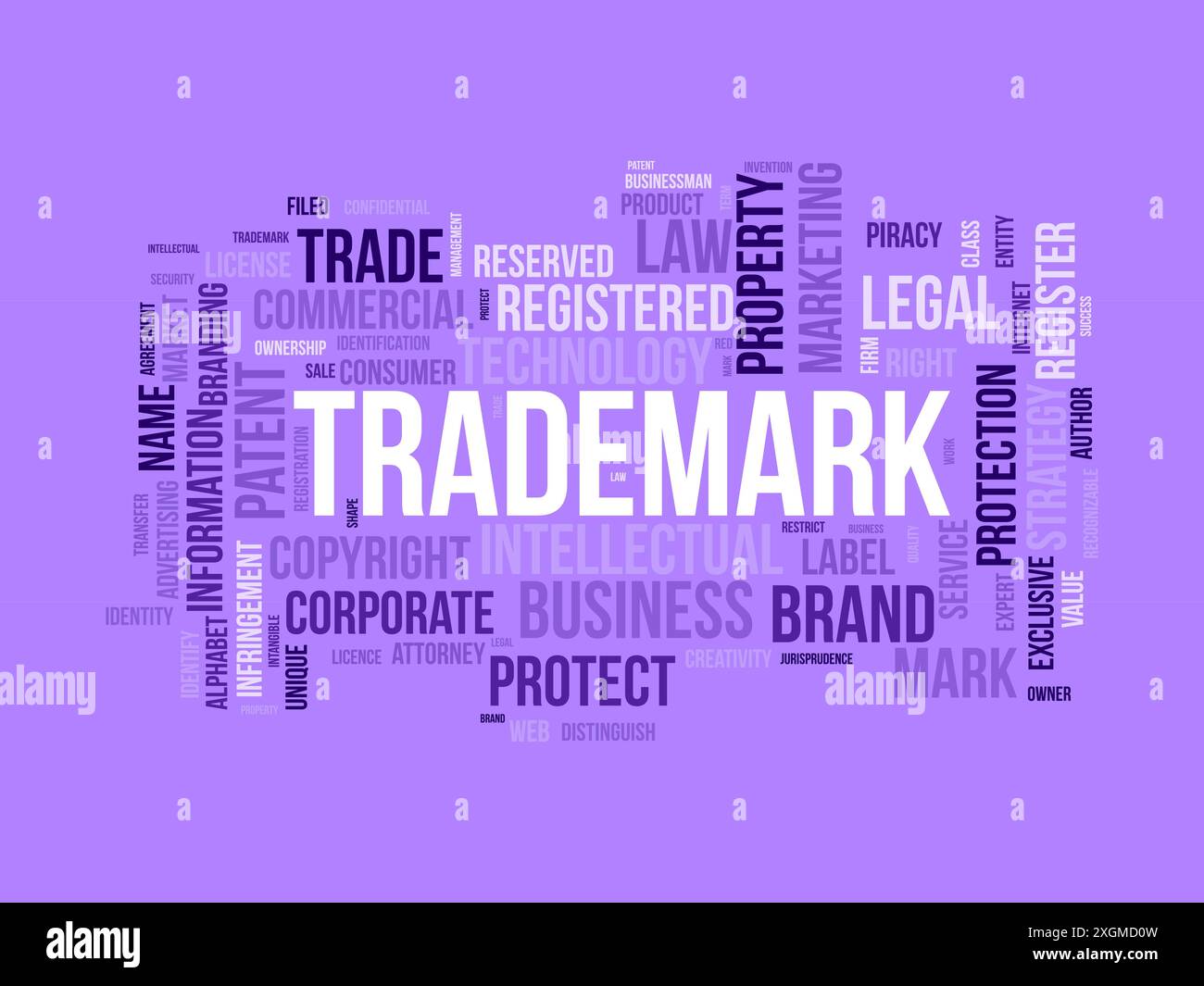 Trademark wordcloud template. Business rights concept vector background ...