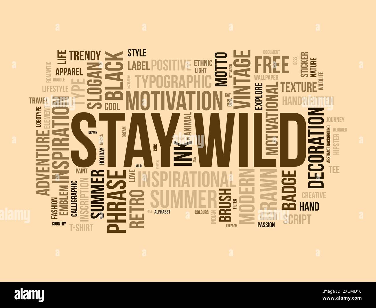 Stay Wild wordcloud template. WildLife concept vector background Stock ...