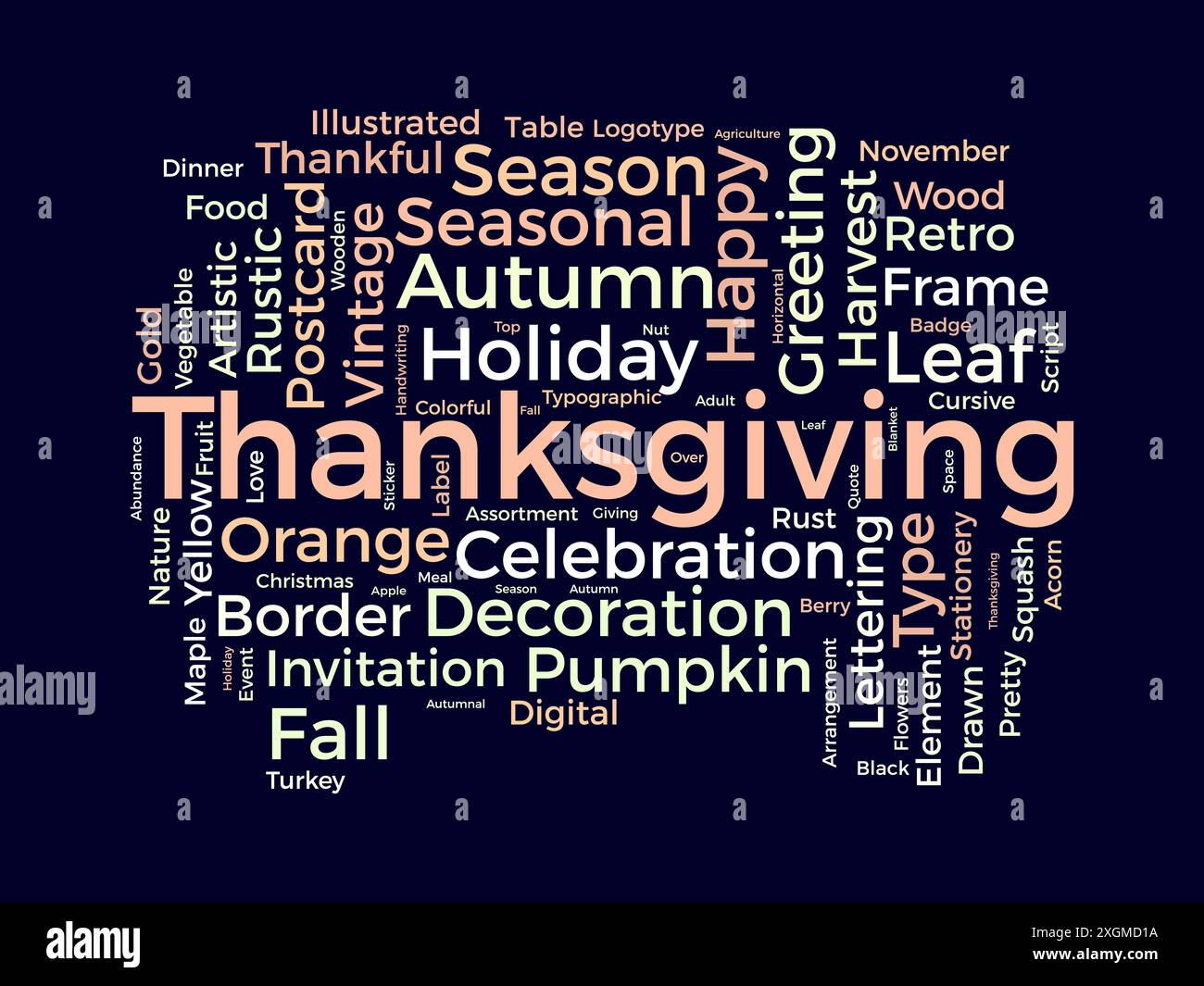 Thanksgiving wordcloud template. Festival concept vector background ...