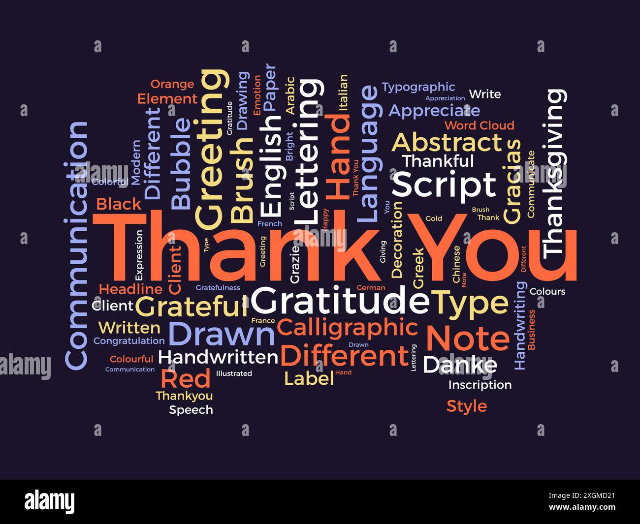 Thank You wordcloud template. Greeting concept vector background Stock ...