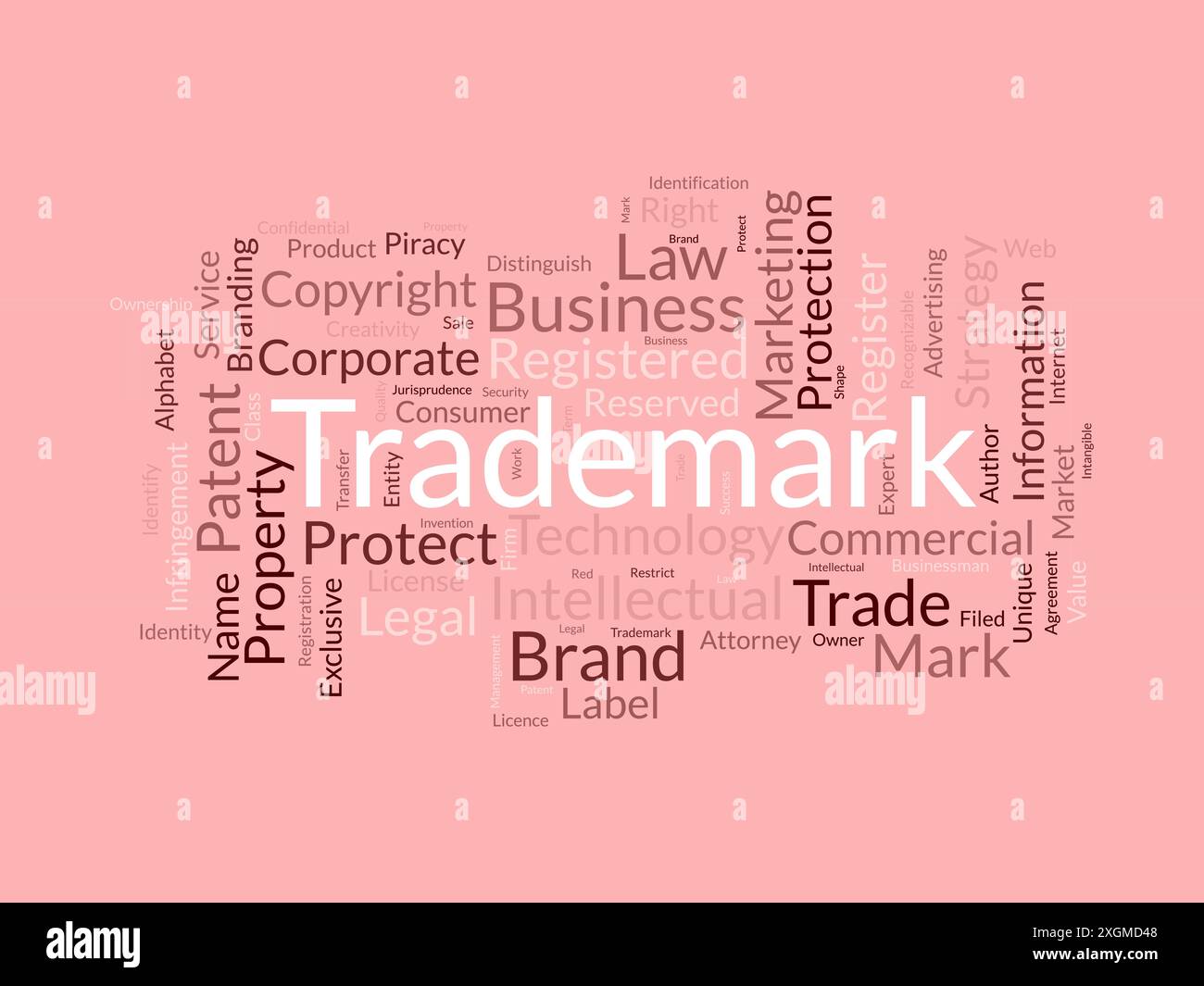 Trademark wordcloud template. Business rights concept vector background ...
