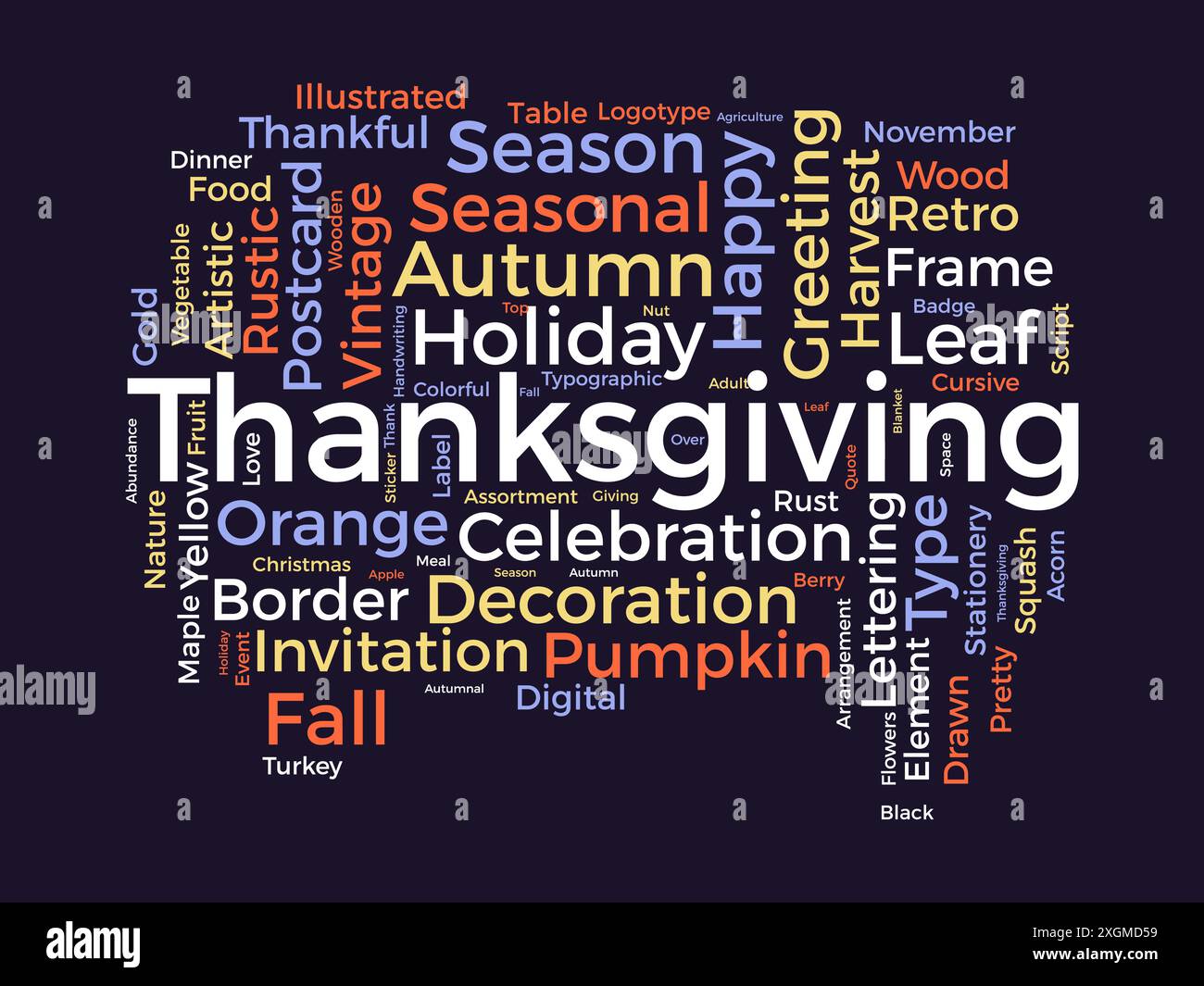 Thanksgiving wordcloud template. Festival concept vector background ...