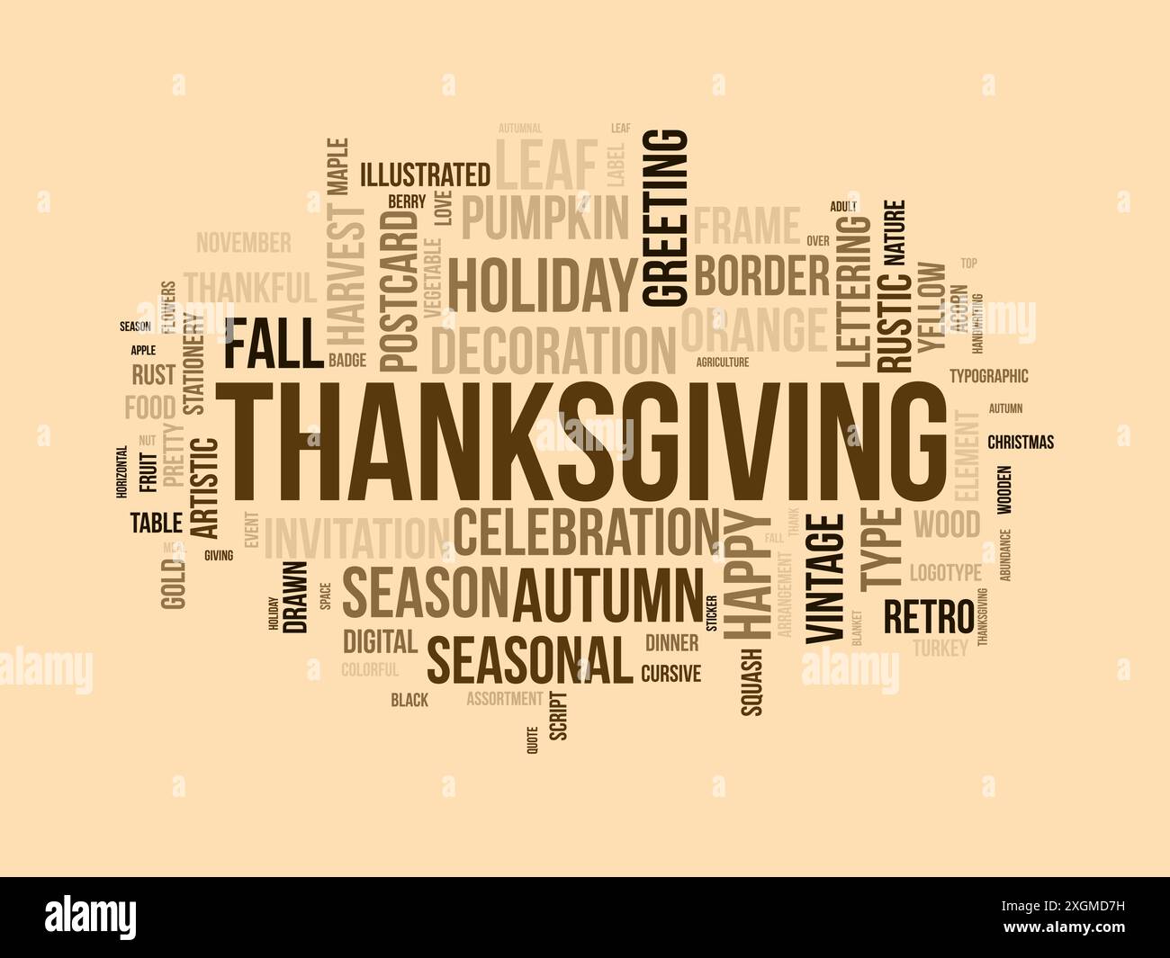 Thanksgiving wordcloud template. Festival concept vector background ...