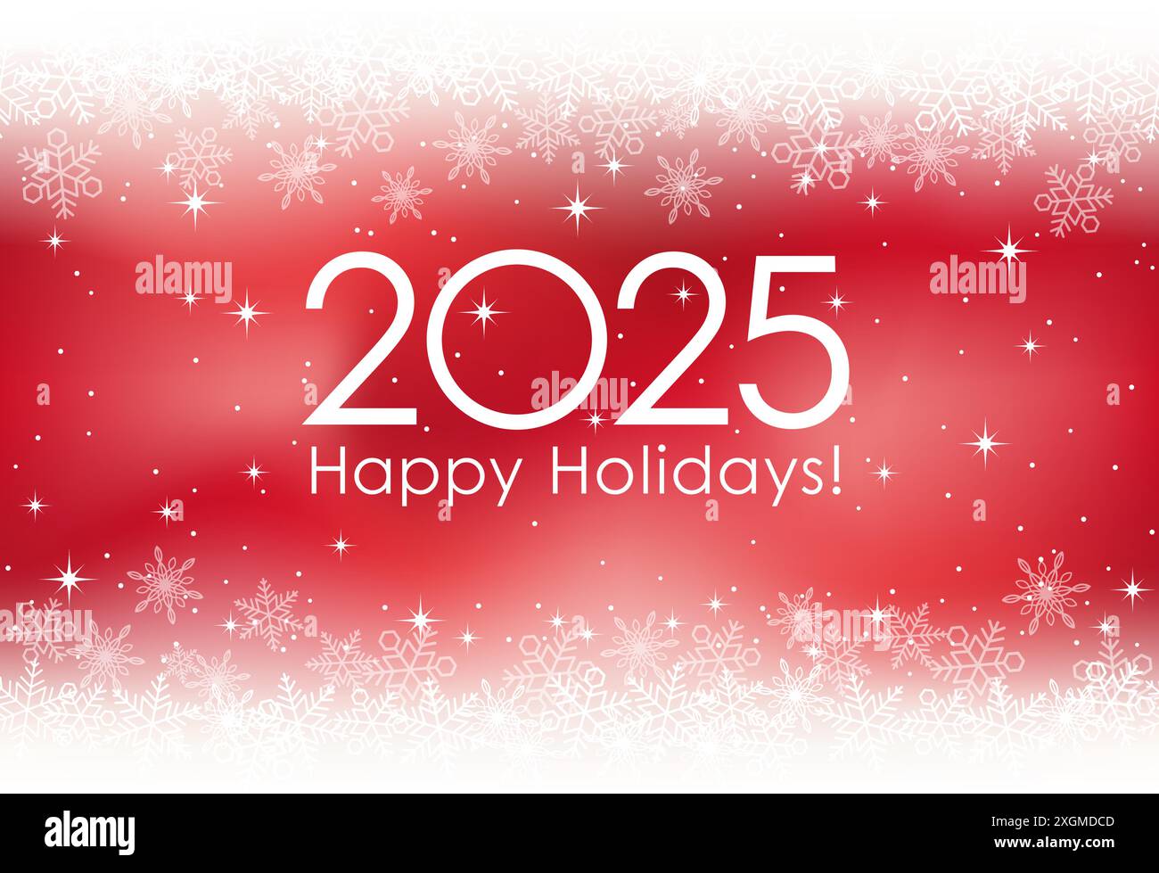 2025 Happy Holidays And New Year’s Greeting Card With Snowflakes On A ...