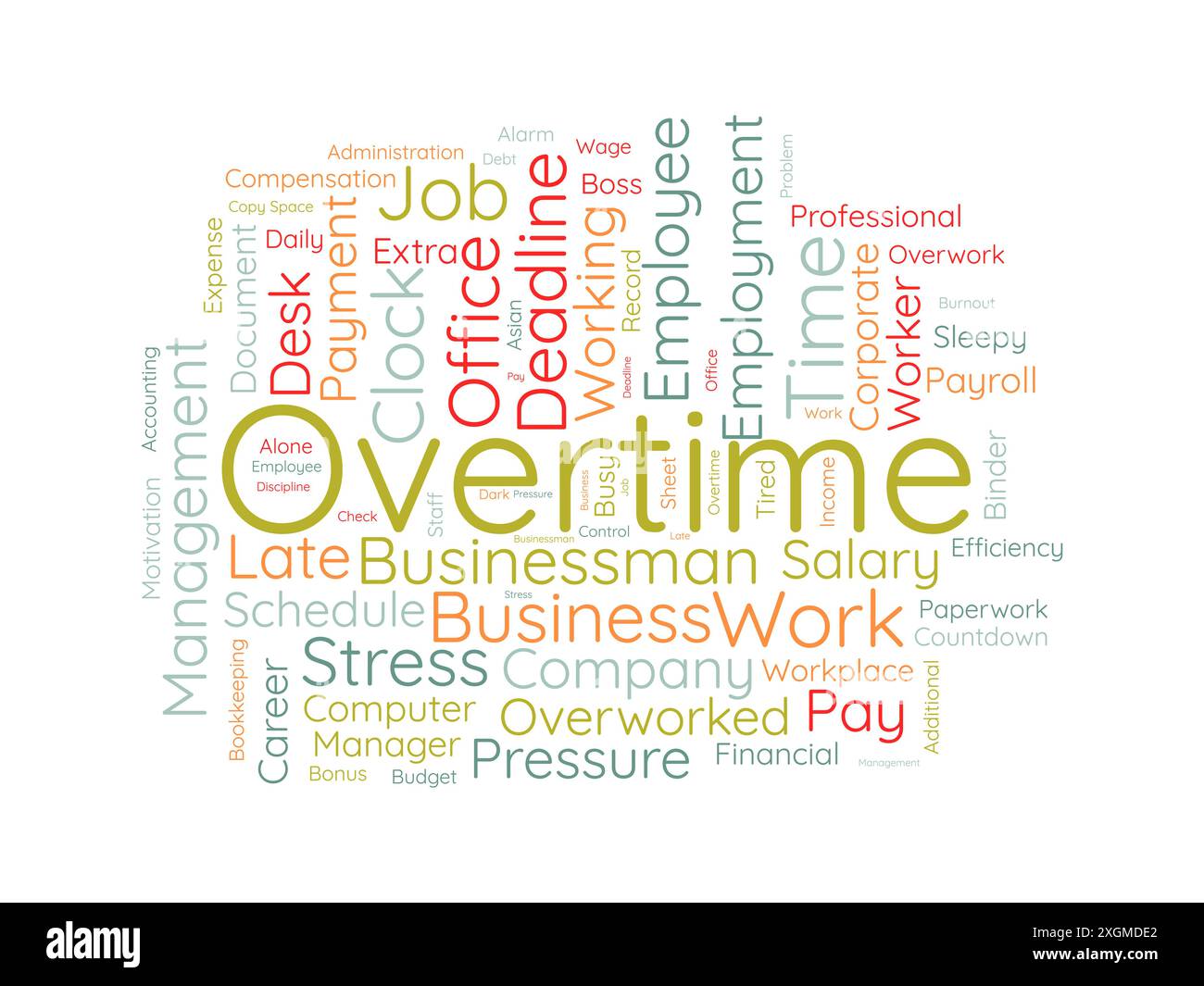 Overtime wordcloud template. Business concept vector background Stock ...