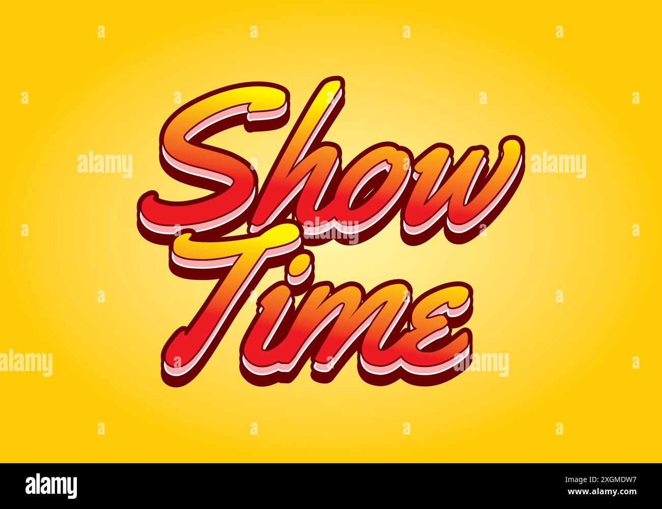 Show time. Text effect design in 3D style with good colors Stock Vector ...