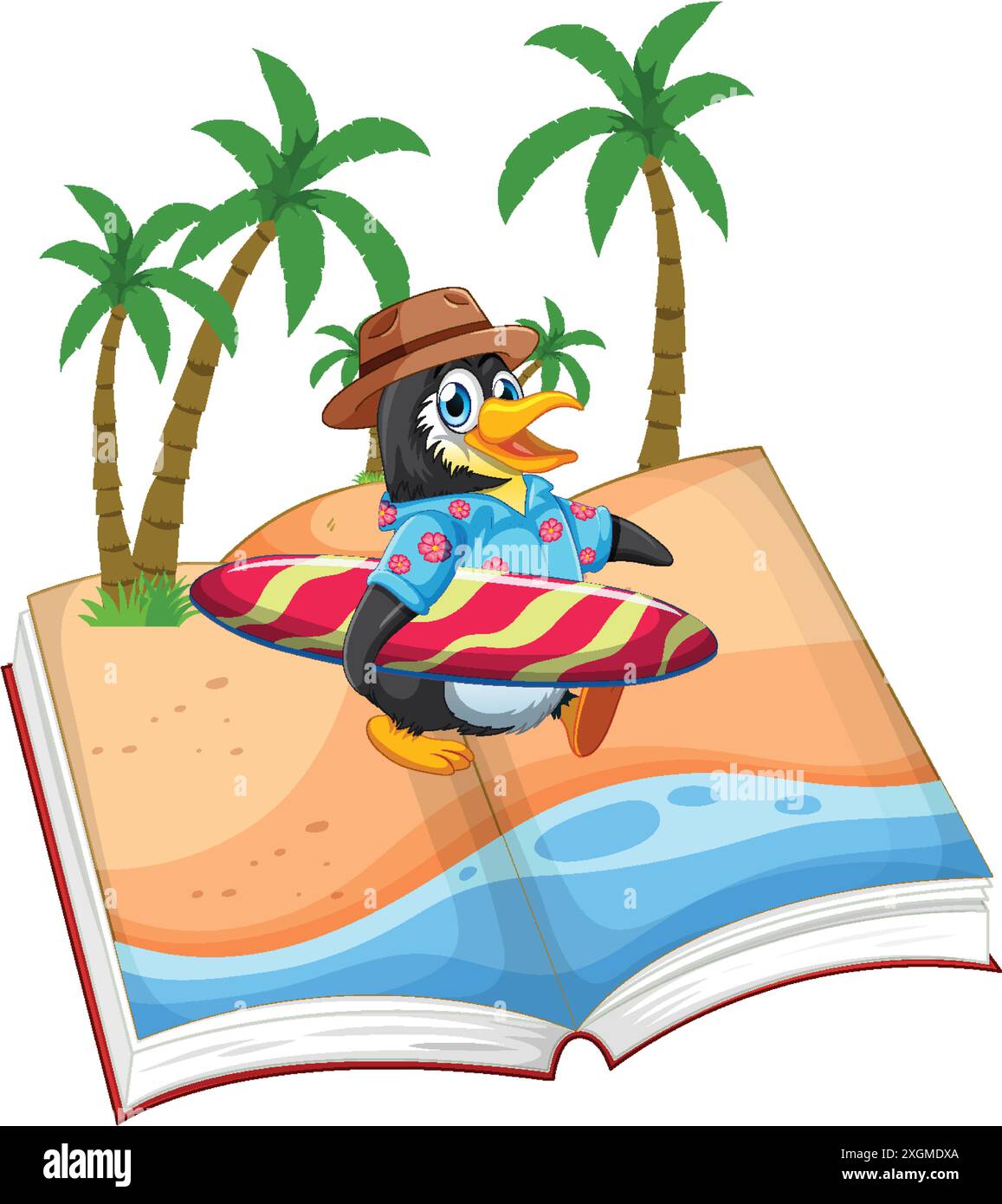 Surfing illustration book Cut Out Stock Images & Pictures - Alamy
