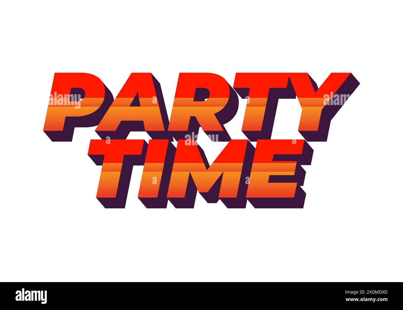 Party time. Text effect design in 3D look with eye catching colors ...