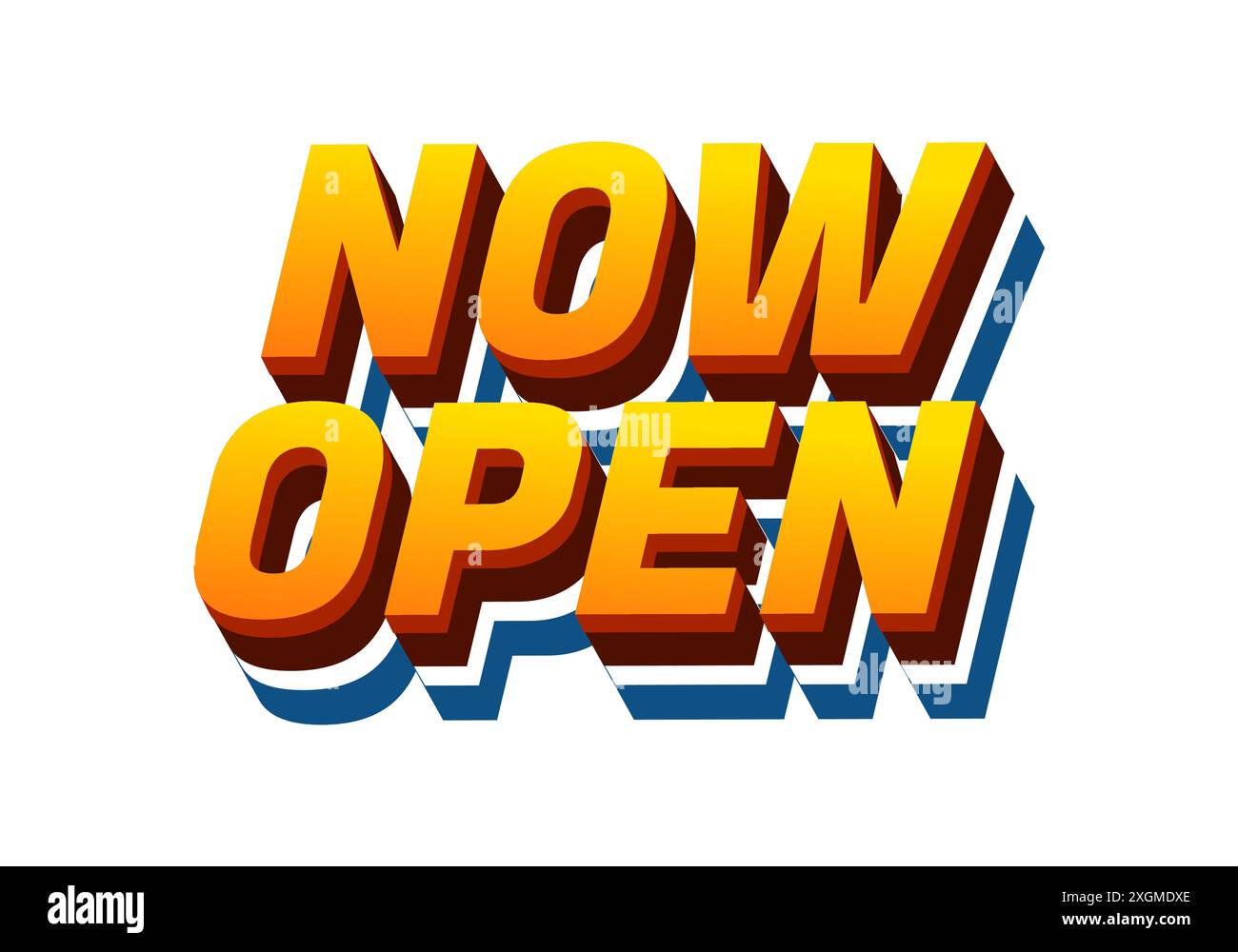 Now open. Text effect design in 3D style with good colors Stock Vector ...