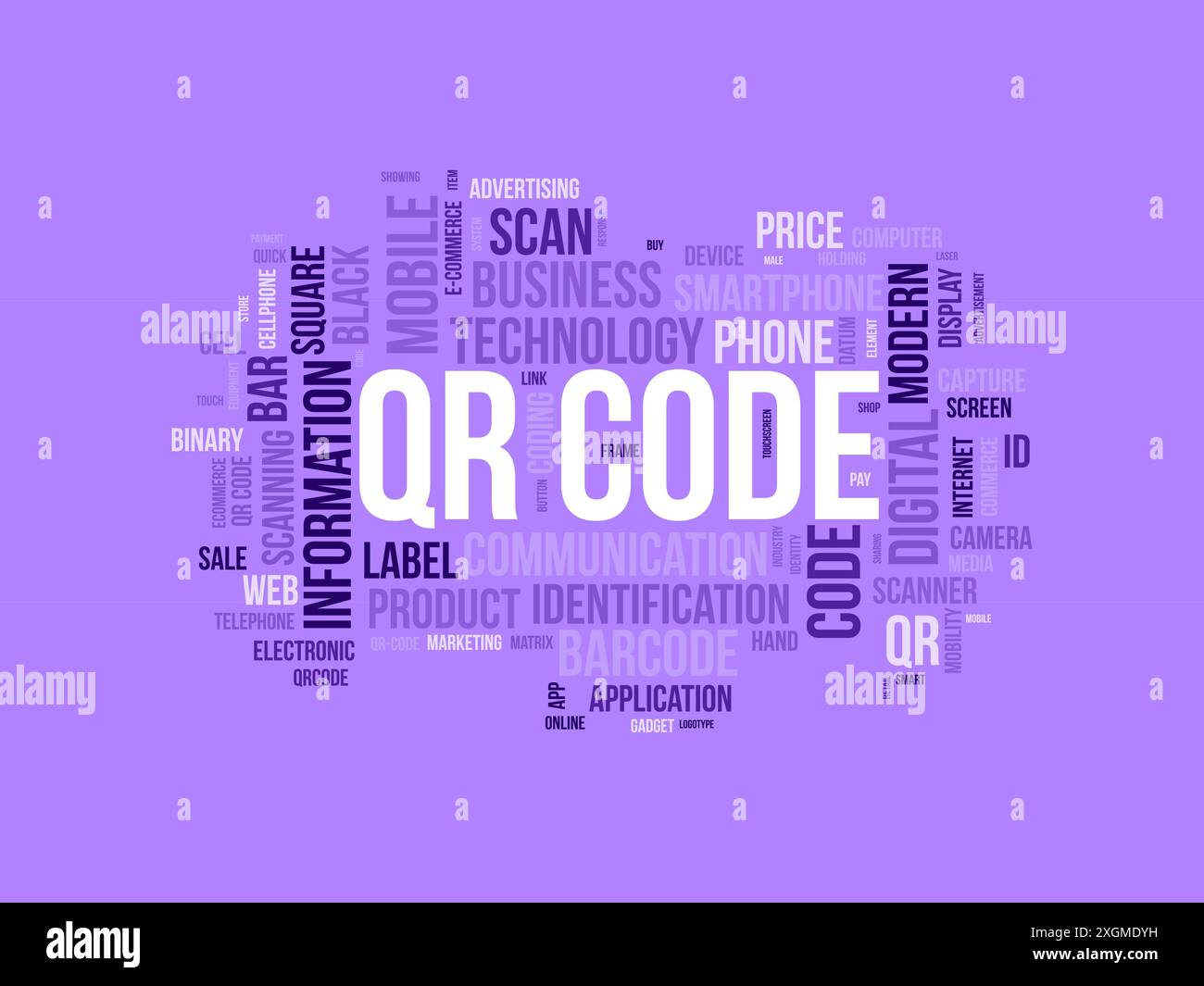 Qr Code wordcloud template. Business concept vector background Stock ...