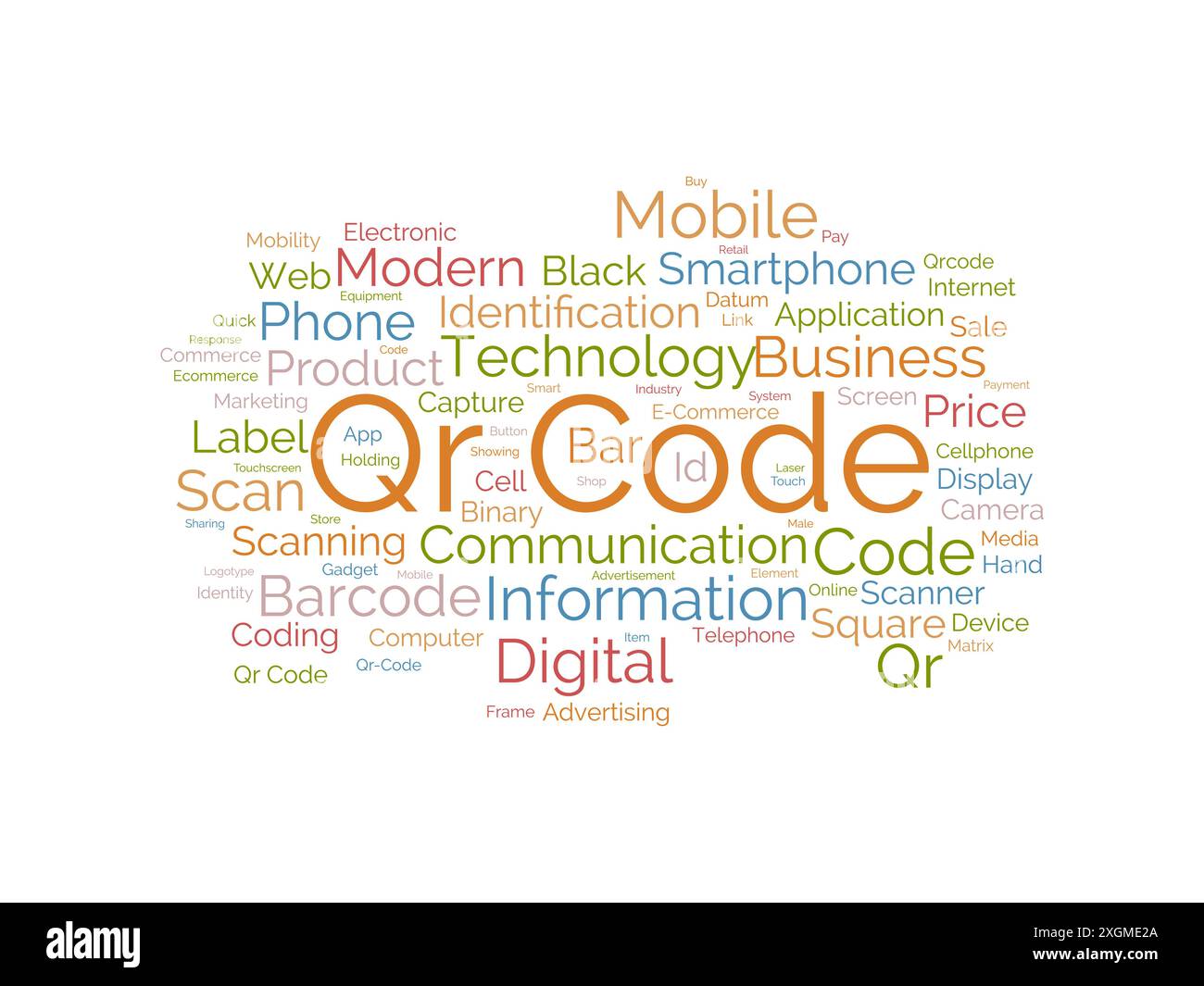 Qr Code wordcloud template. Business concept vector background Stock ...