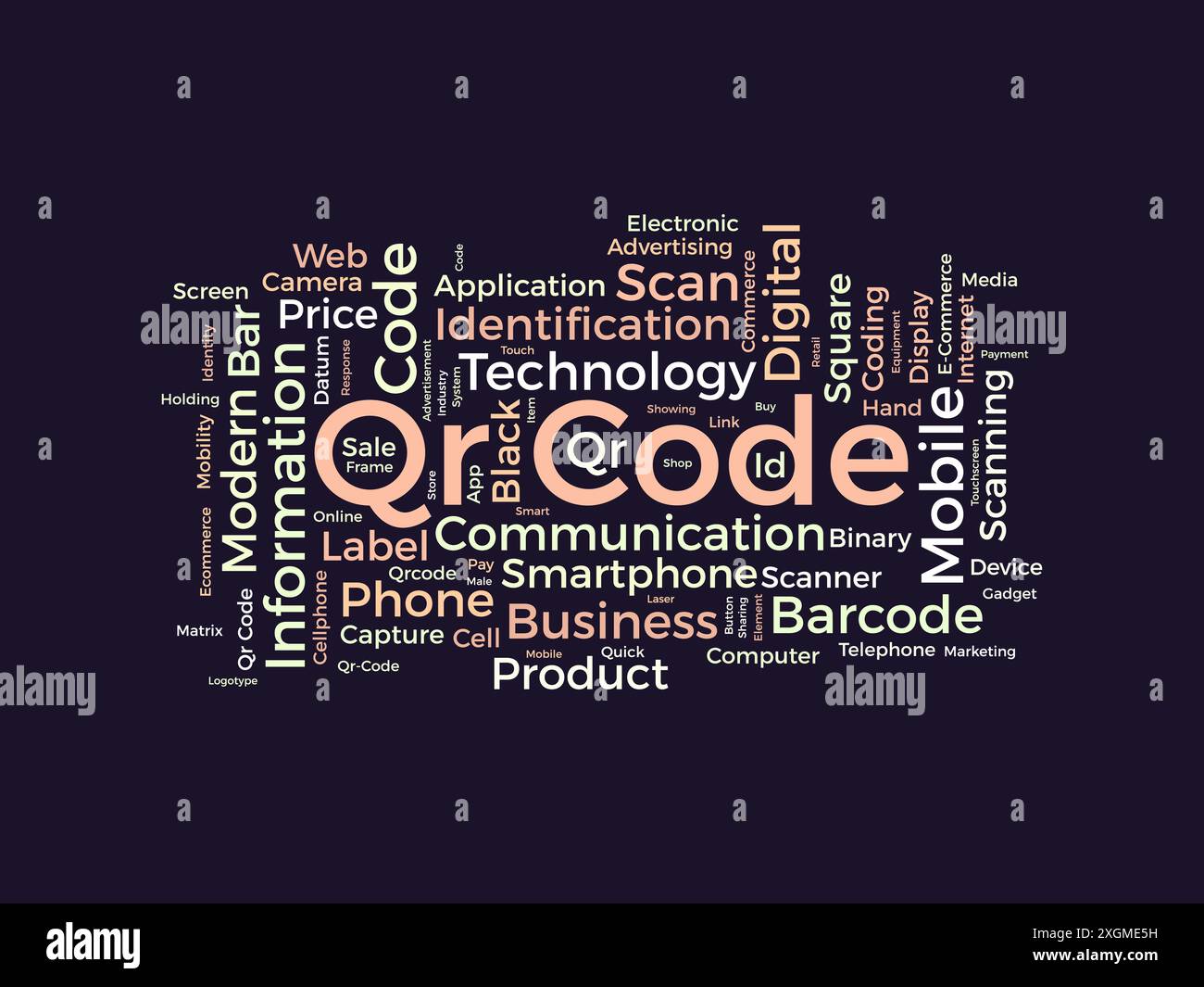 Qr Code wordcloud template. Business concept vector background Stock ...