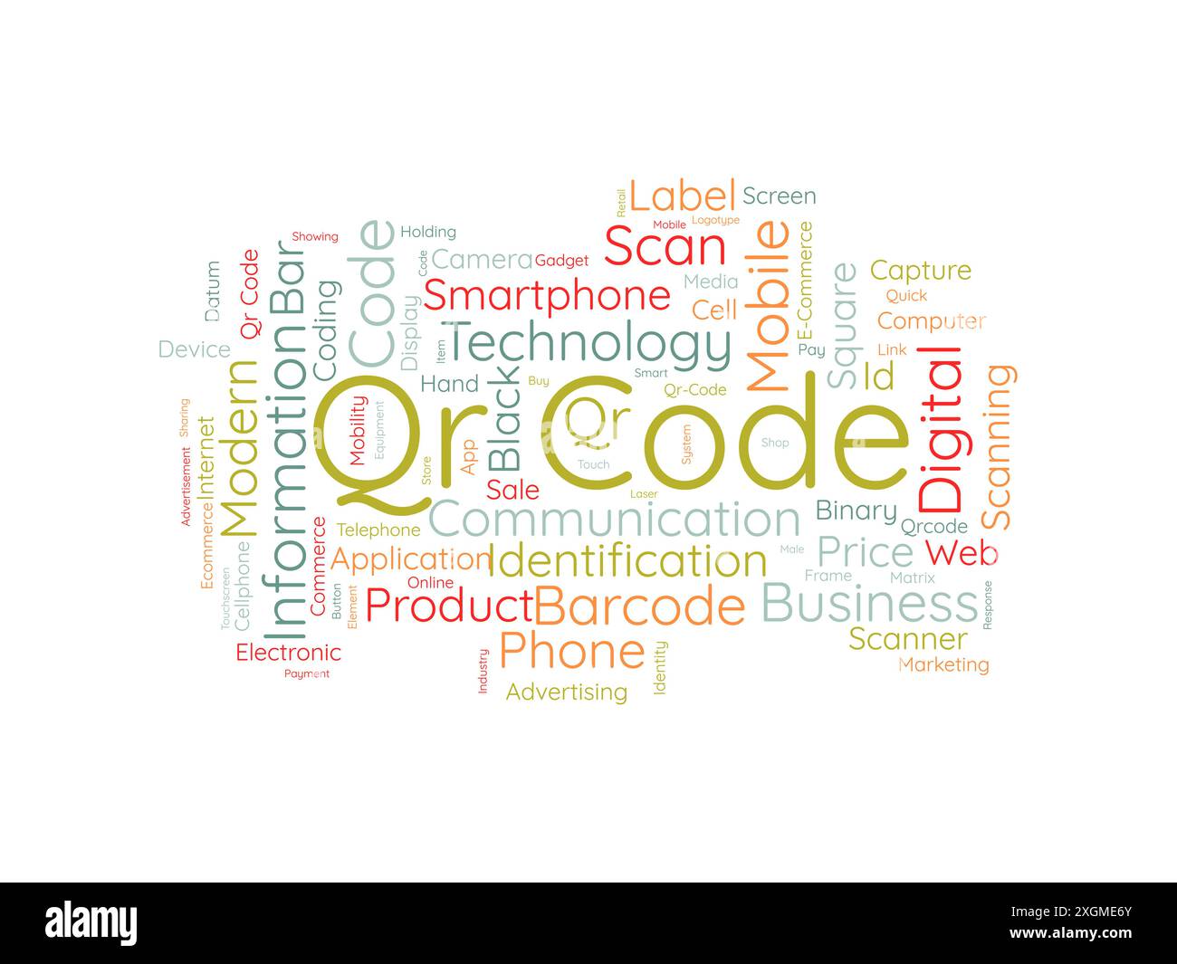 Qr Code wordcloud template. Business concept vector background Stock ...