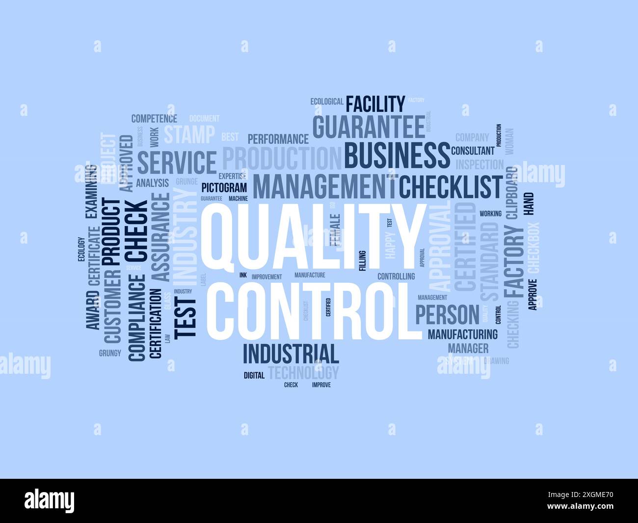 Quality Control wordcloud template. Business concept vector background ...