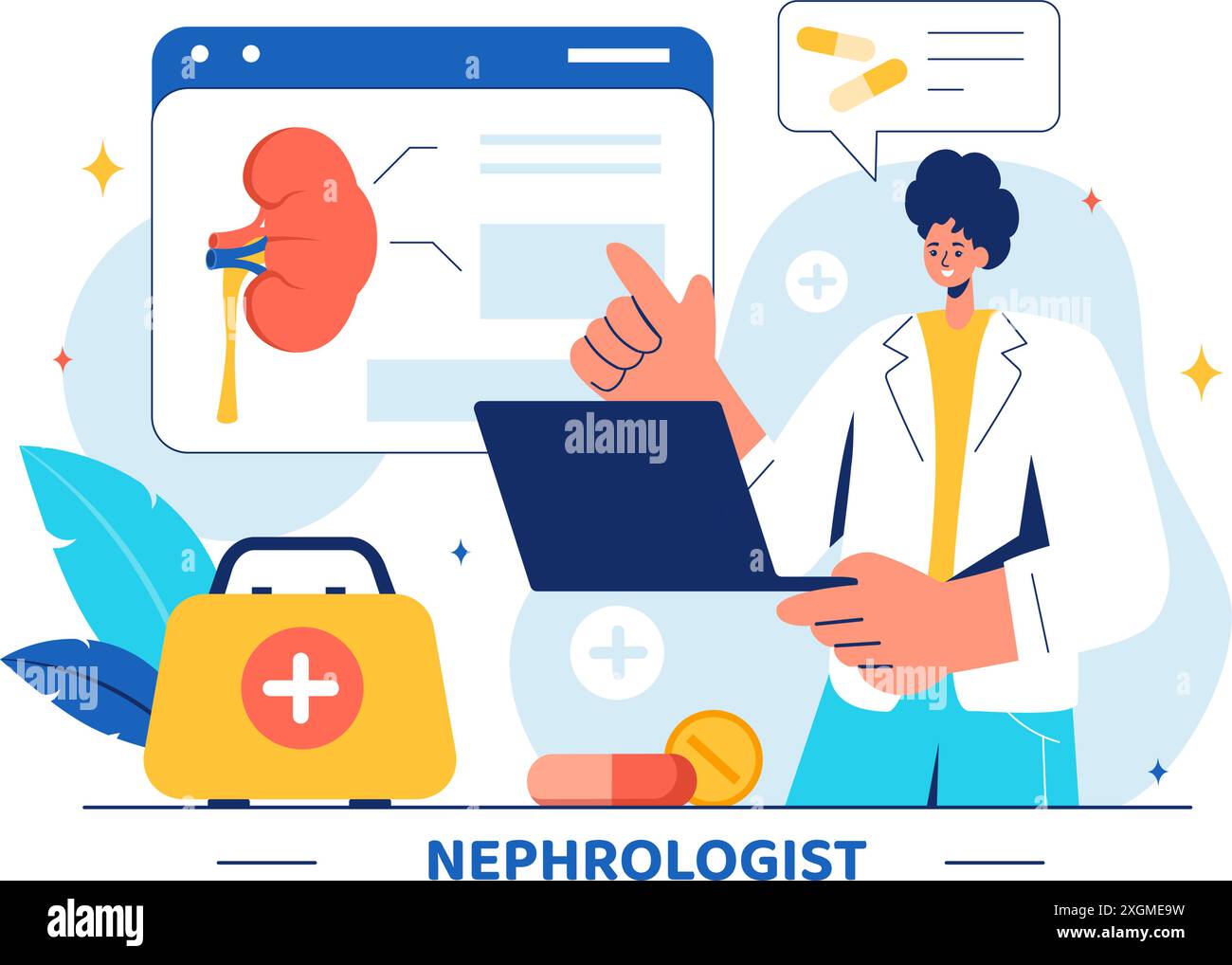 Nephrologist Vector Illustration featuring a Cardiologist, Proctologist ...