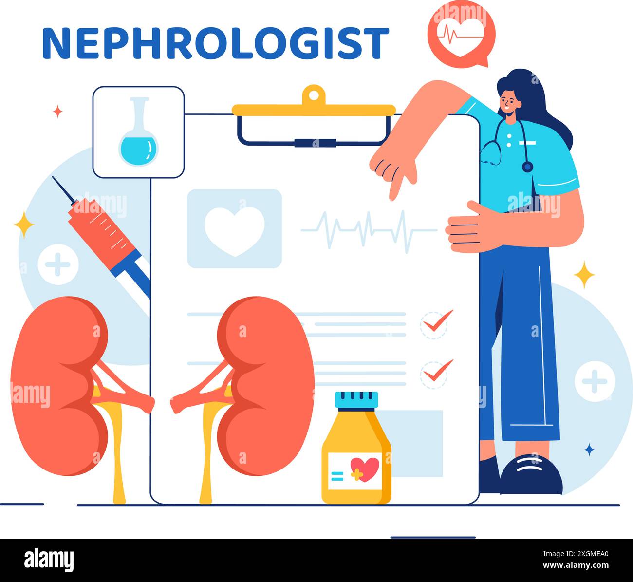 Nephrologist Vector Illustration featuring a Cardiologist, Proctologist ...