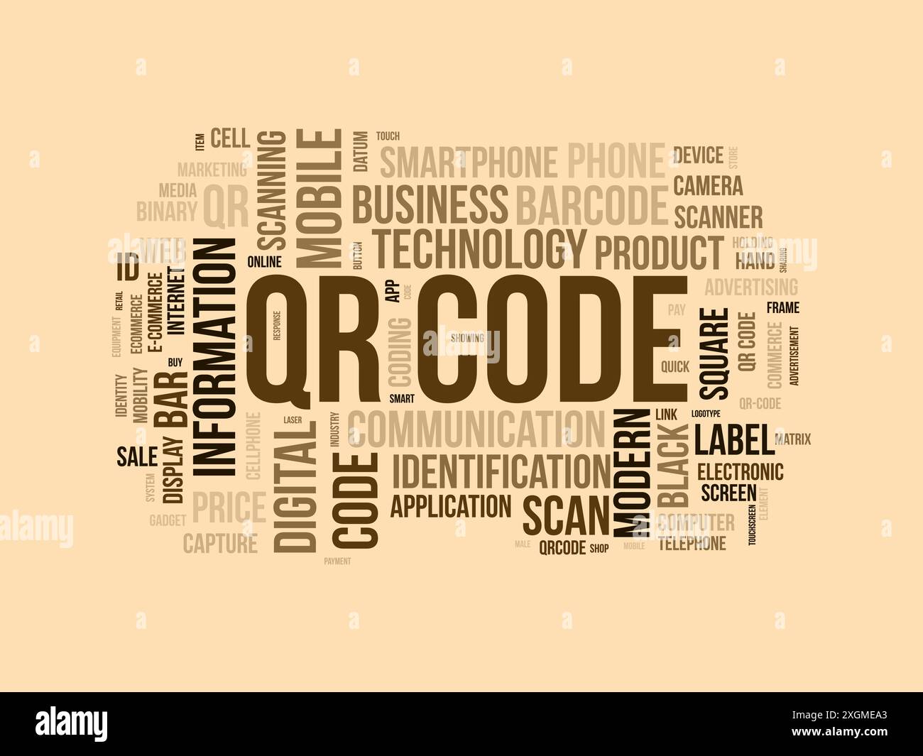 Qr Code wordcloud template. Business concept vector background Stock ...